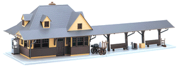 atlas 6901 o-scale passenger station kit - ATLAS O - BUILDINGS - O SCALE